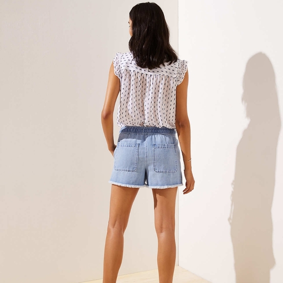 LOFT | Shorts | Nwt Loft Frayed Cotton Linen Drawstring Shorts | Poshmark
